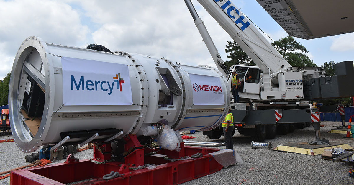 30,000 Pound Accelerator Lifted into Place for Mercy Proton Therapy ...